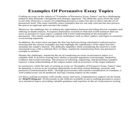 Examples Of Persuasive Essay Topics.pdf