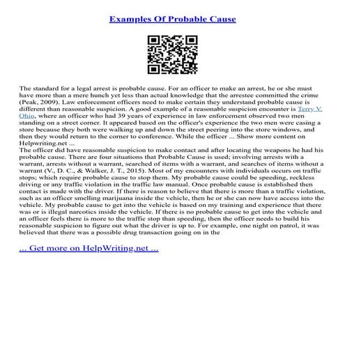 Examples Of Probable Cause | PDF