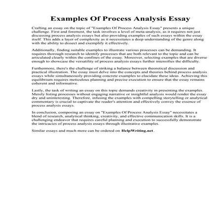 Examples Of Process Analysis Essay.pdf