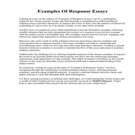 Examples Of Response Essays.pdf | Homework and Study | Education