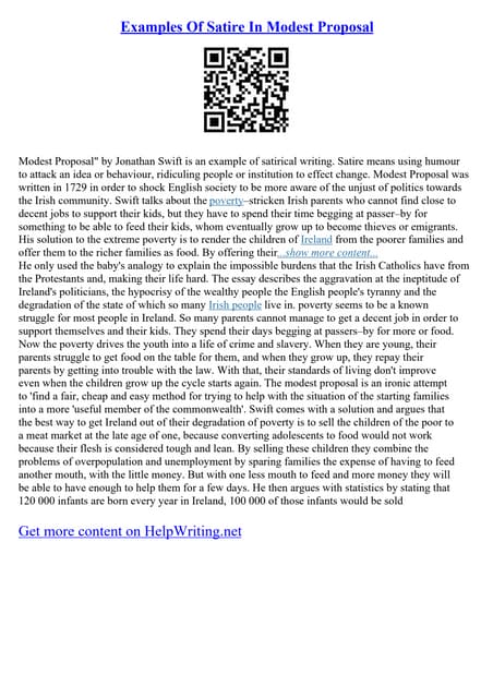 A modest proposal (1729) | PPT