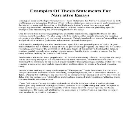 Examples Of Thesis Statements For Narrative Essays.pdf