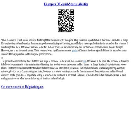 Examples Of Visual-Spatial Abilities | PPT