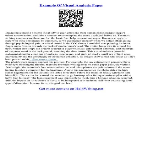 Examples Of Visual Analysis Essays