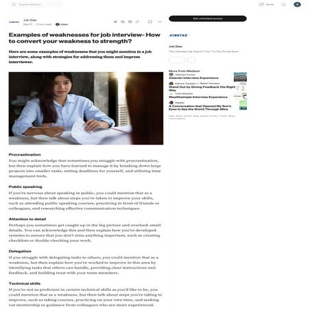 examples of weaknesses for job interview | PDF