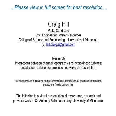 Craig Hill visual resume | PDF