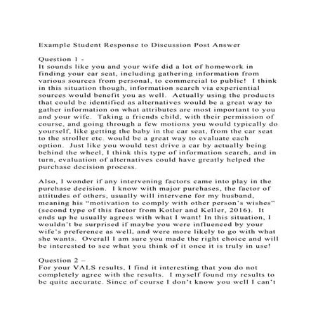Example Student Response to Discussion Post AnswerQuestion 1 -.docx