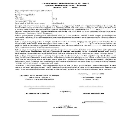 Example surat pernyataan penanggalan | PDF