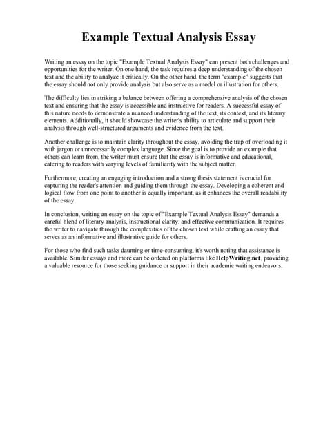 Commentary Essay Examples | PDF