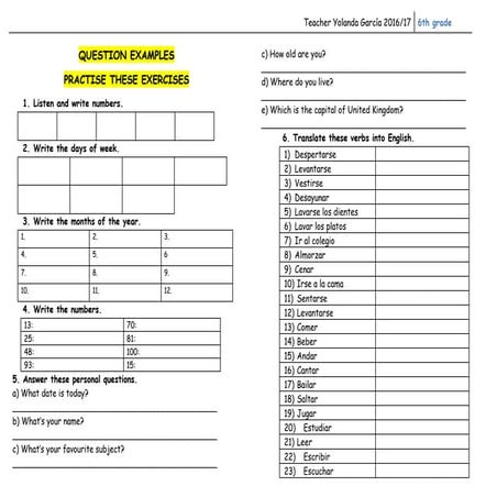 Example vocabulary exam | PDF