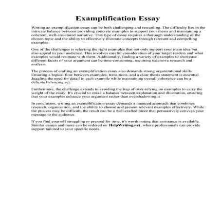Examplification Essay | PDF