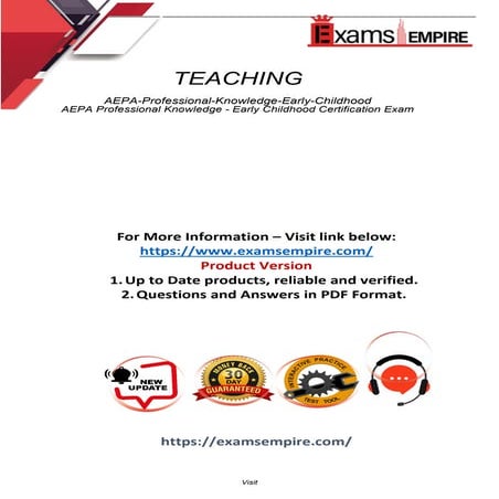 ExamsEmpire Updated AEPA-Professional-Knowledge-Early-Childhood Dumps PDF Questions | PDF