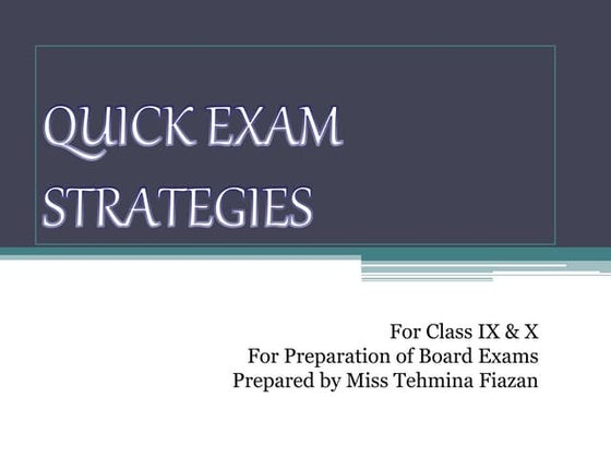 Exam preparation ( How to Study for Exams) | PPT
