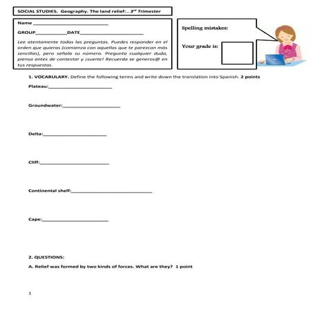 Exam the land relief | DOCX