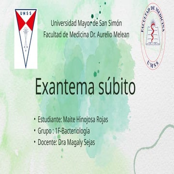 exantema súbito - MECANISMO DE ACCIÓN - PATOGENECIDAD | PPTX