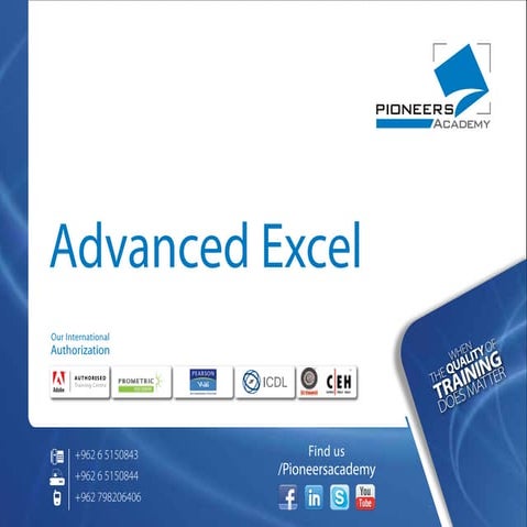 Advanced Excel | PDF | Business | Business and Finance