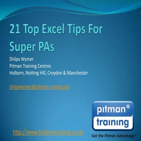 Top 21 Tips for Microsoft Excel 2010 | PPT