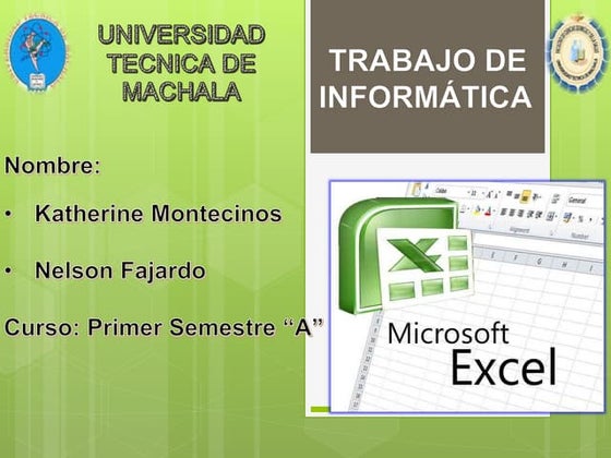Informatica..... EJERCICIOS EXCEL | PPTX