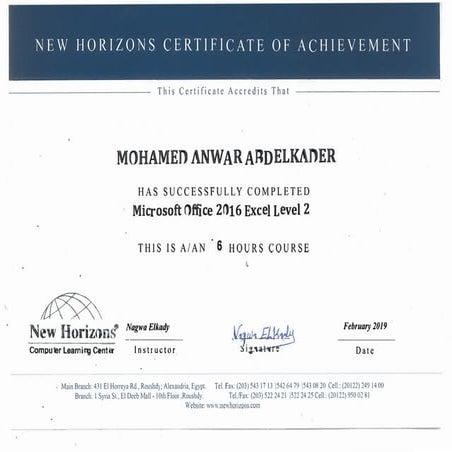Excel Certificate | PDF
