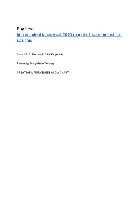 Excel 2016 Module 10: SAM Project 1a | PDF | Technology & Computing