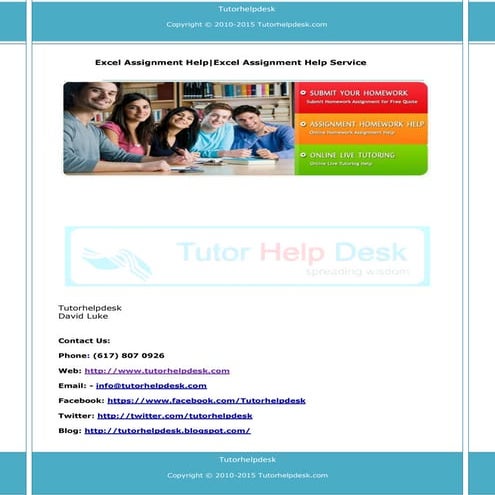 Excel assignment help | PDF