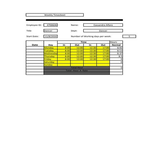 Excel Test Of Slideshare | XLS