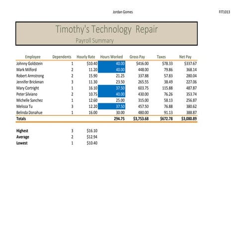 Excel chapter 2 lab test b | PPT