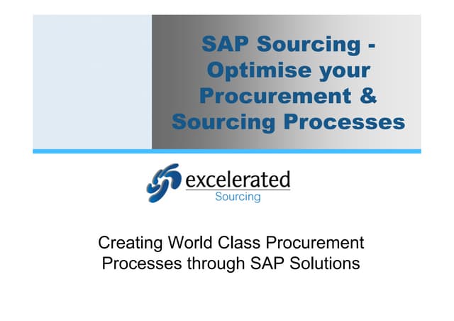 Oracle Applications R12 Sourcing Training | PPT