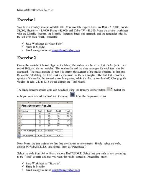 Excel Exam Practical Pdf 