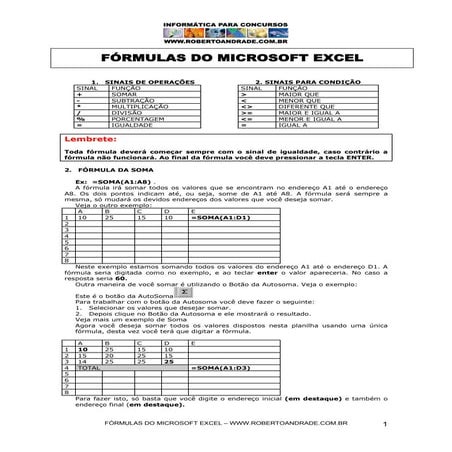 Excel formulas | PDF