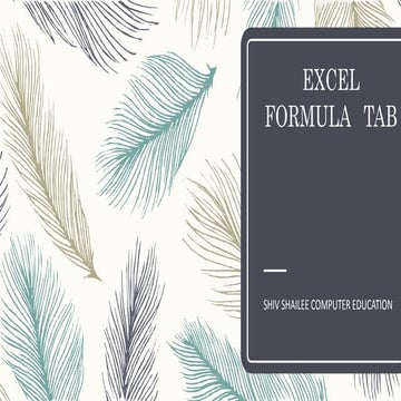 EXCEL FORMULA TAB | PPTX