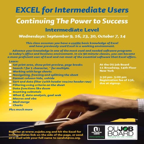 Excel Intermediate | PDF | Workshops and Classes | Hobbies & Interests