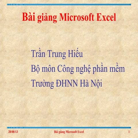 Excel Lecture Ppt