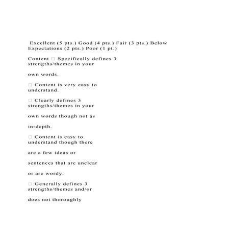 Excellent (5 pts.) Good (4 pts.) Fair (3 pts.) Below Expectat.docx ...