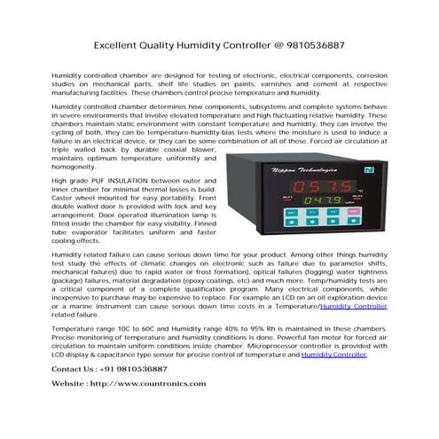 Understanding the Working of Humidity Chambers | PPTX