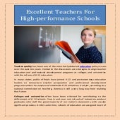 Excellent Teachers For High-performance Schools | PDF