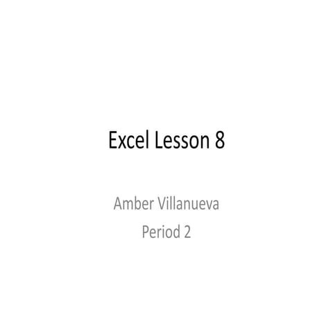 Excel lesson 8 | PPT