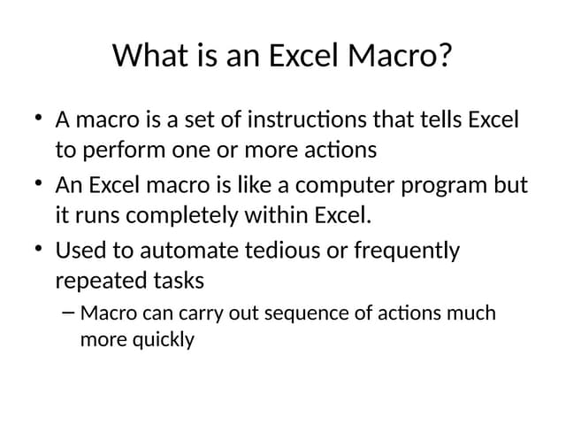 Excel Macros Automate Tasks You Do Often Ppt 8566