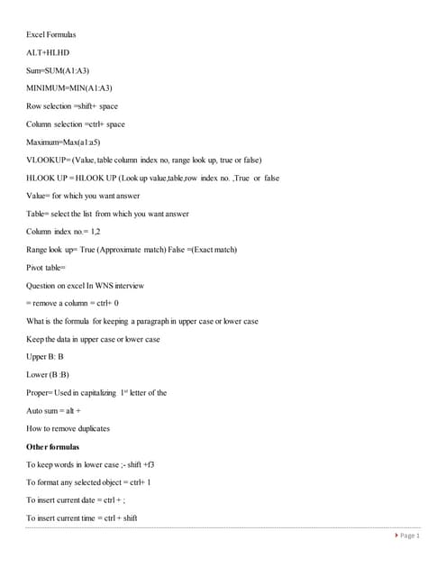 Excel Shortcut.pdf | Desktop Publishing | Computer Software and Applications