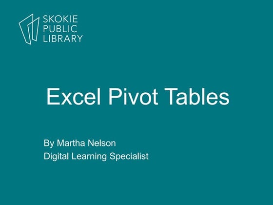 Excel Pivot Tables Ppt 