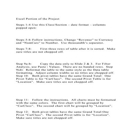 Excel Portion of the ProjectSteps 1-4Use this ClassSection .docx