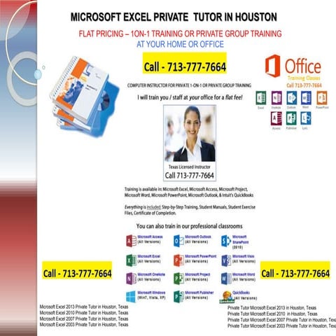 Microsoft Excel Private Tutorials in Houston, Texas - 1 on 1 or Private ...