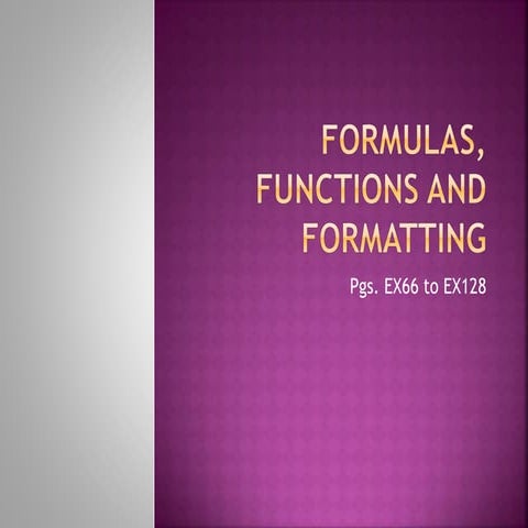 Excel Project 2 Formulas Functions And Formatting Ppt 9969