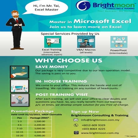 Master in Microsoft Excel Training Malaysia (Training Flyer) | PDF