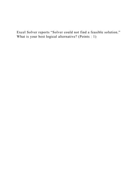 Excel Solver Reports Solver Could Not Find A Feasible Solutiondocx