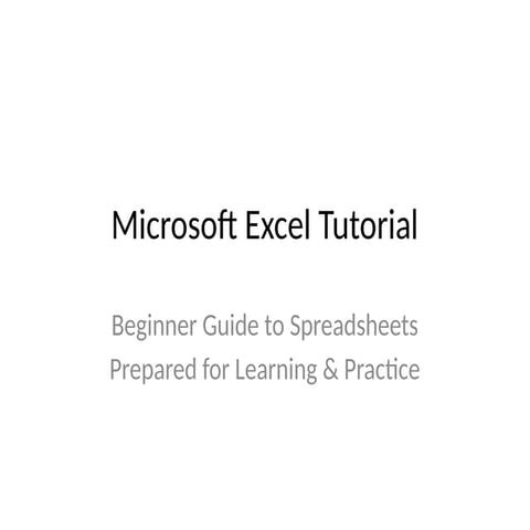 Excel_Tutorial_Presentable. aa asdaasd asd | PPTX