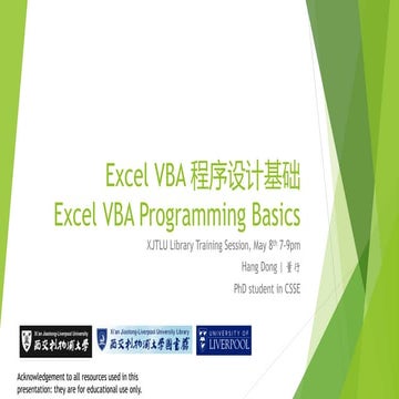 E Learning Excel Vba Programming Lesson 2
