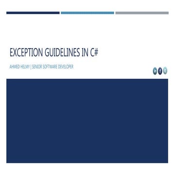 Exception Guidelines In C Ppt