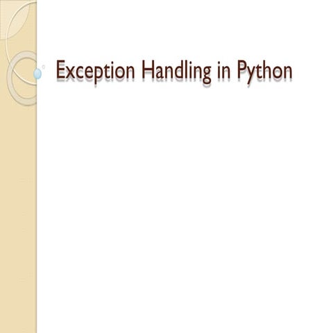 Python exception handling | PPT