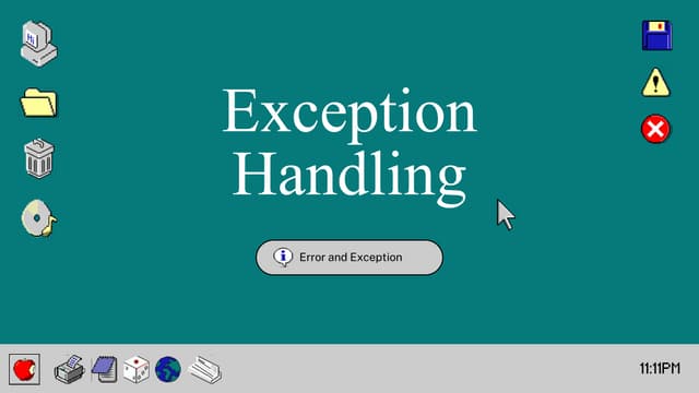Exception Handling S The Process Of Responding To Unwanted Or Unexpected Events When A Computer 2251